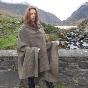 Irish Tweed Wool Cape, Ruana, Wrap, Rectangle Cloak- 100% Pure New ...