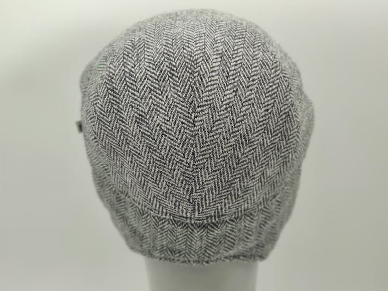Irish Tweed Flat Cap - Black & White Herringbone - 100% Pure New Wool ...