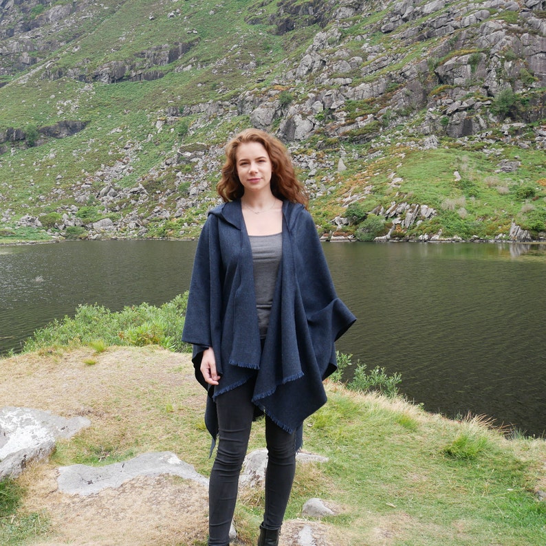 Irish Woven Wool Hooded Ruana Cape Rectangle Cloak Wrap | Etsy