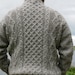 Traditional Aran Sweater 100% Pure New Wool Oatmeal Chunky&heavy MADE ...