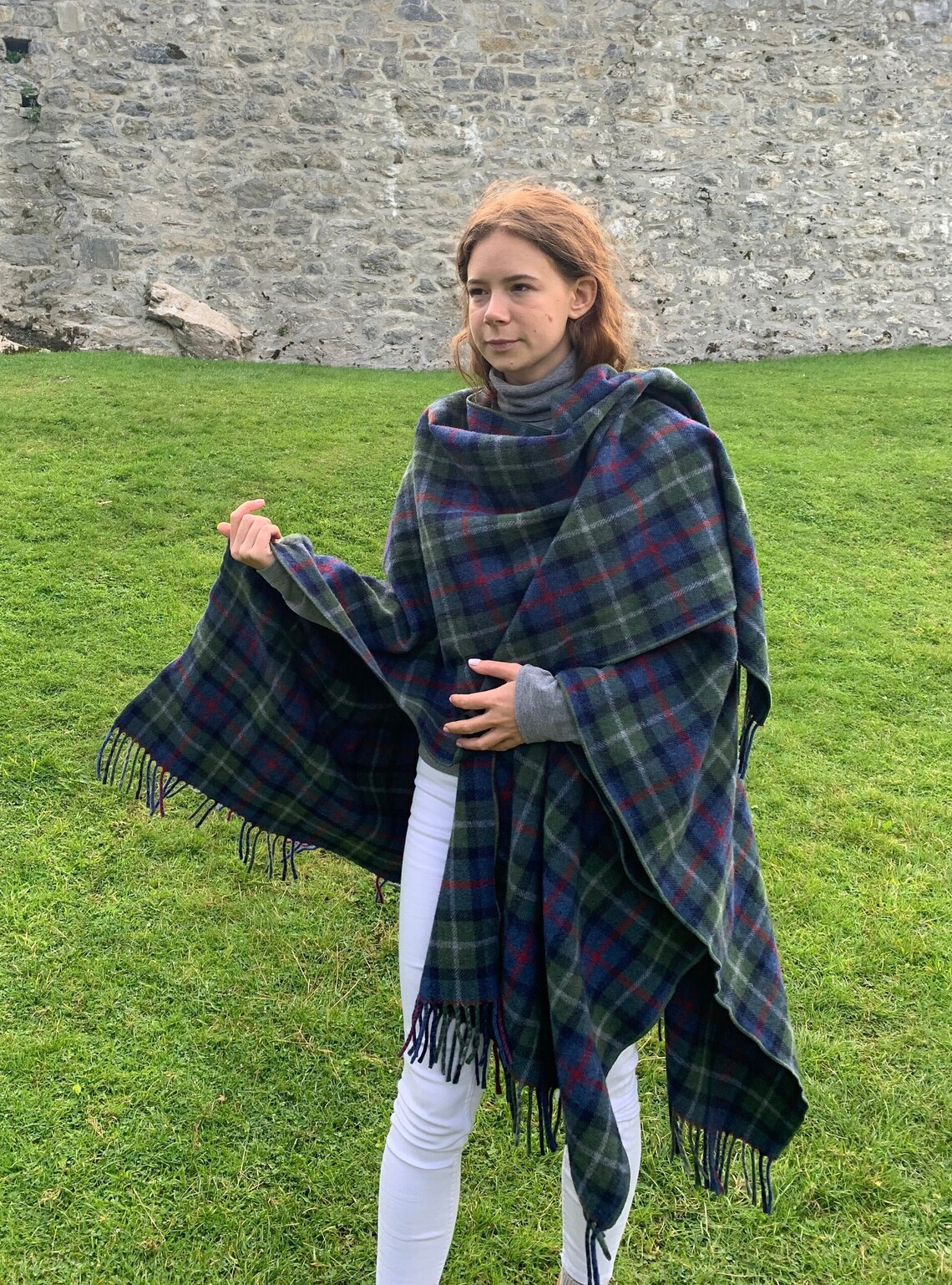 Irish Pure Lambswool/merino Wool Cape Ruana Wrap Cloak - Etsy