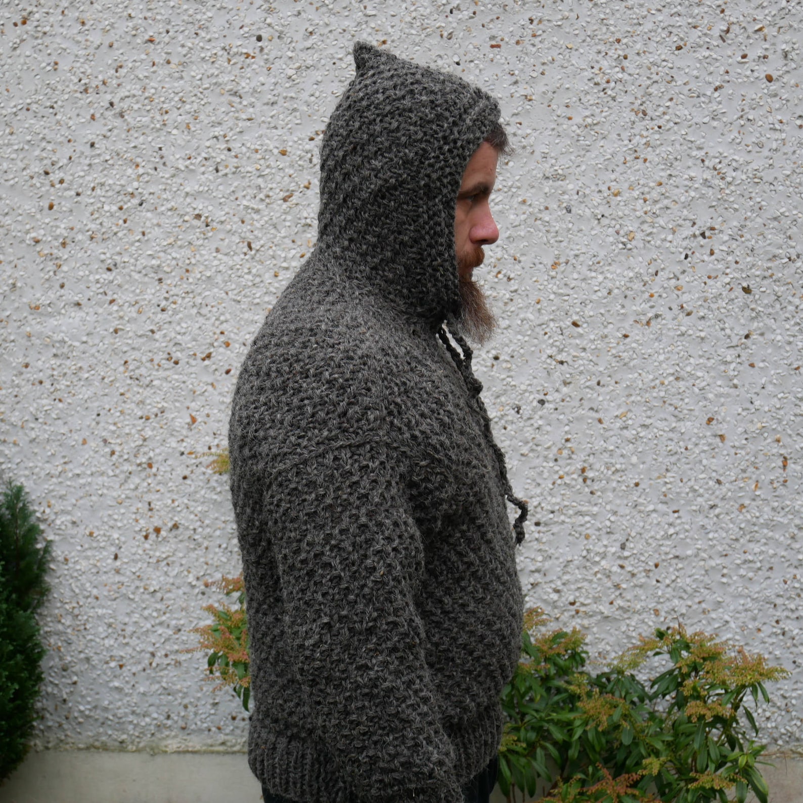 Irish Medieval Sweater Hooded Dragon Scale Pattern 100% - Etsy