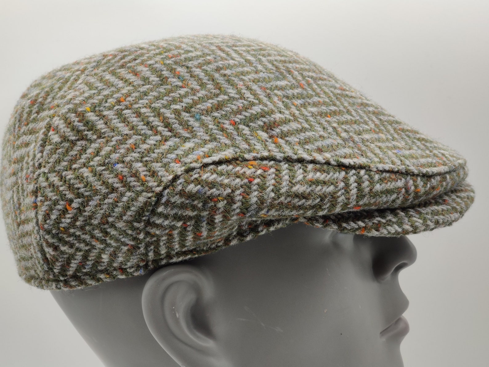 Traditional Irish Donegal Tweed Flat Cap - Paddy Cap - Speckled / Fleck ...