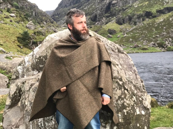 Irish Donegal Tweed Wool Ruana Wrap Cape Cloak Speckled | Etsy