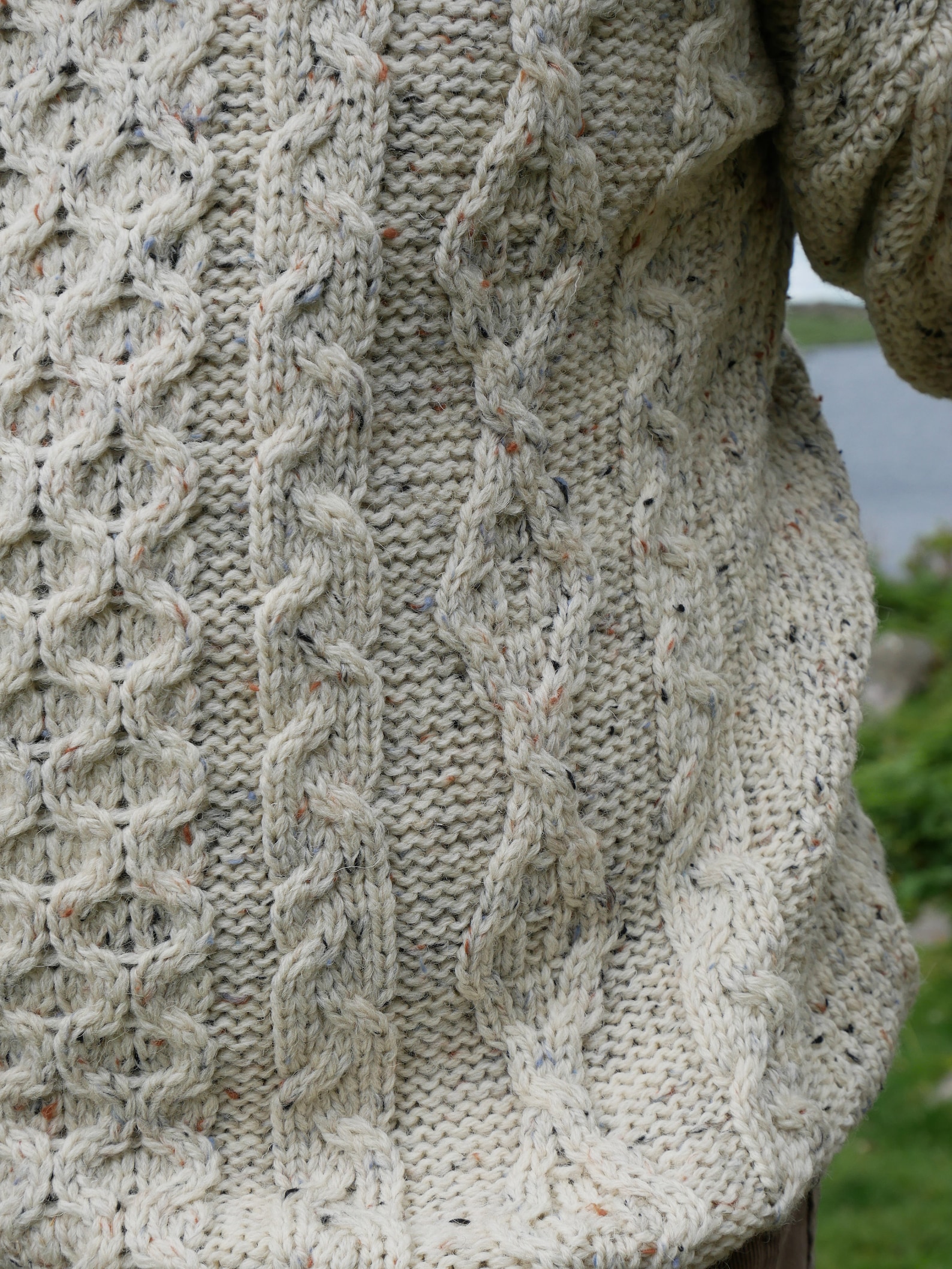 Traditional Aran Sweater 100% Pure New Wool Cream With | Etsy