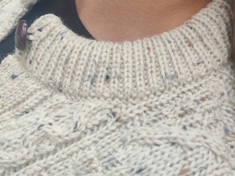 Irish Aran Wool Cardigan Lumber Jacket Cream Nep / With - Etsy