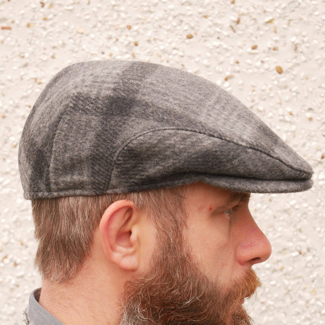 Traditional Irish Tweed Flat Cap - Grey/charcoal Tartan/plaid Check ...
