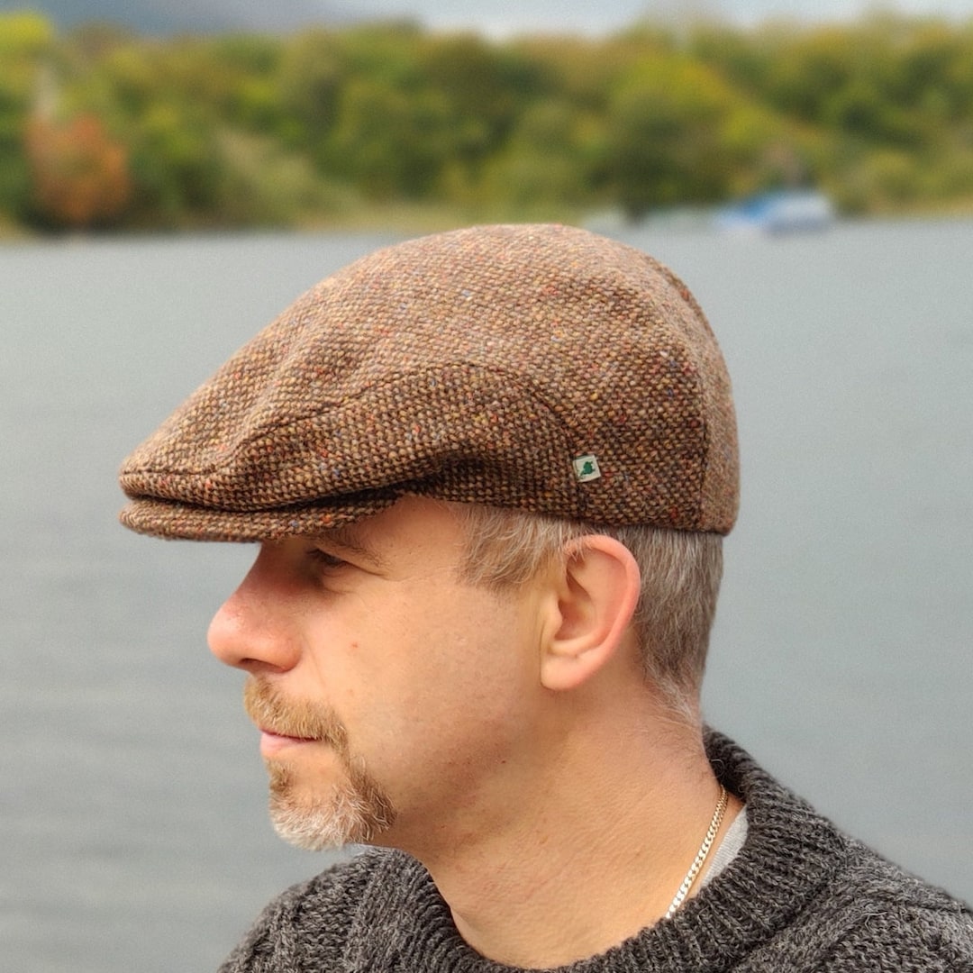 Traditional Irish Tweed Flat Cap / Paddy Cap - Speckled Brown ...