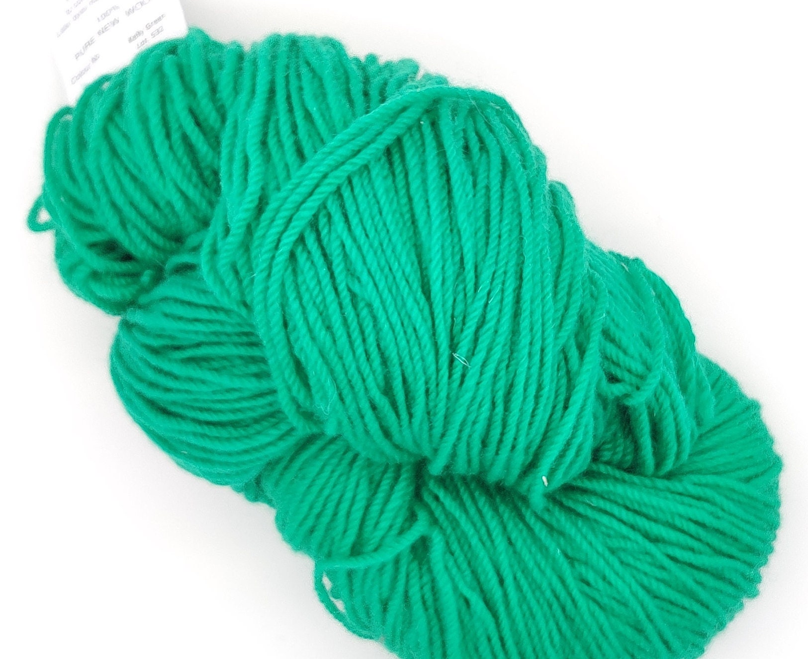 Authentic Aran Knitting Wool - Kelly green - 200g/365yards - 100% pure ...