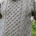 Traditional Aran Sweater 100% Pure New Wool Oatmeal Chunky&heavy MADE ...