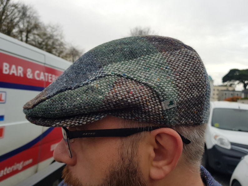 Traditional Irish Donegal Tweed Flat Cap Green Brown Block - Etsy