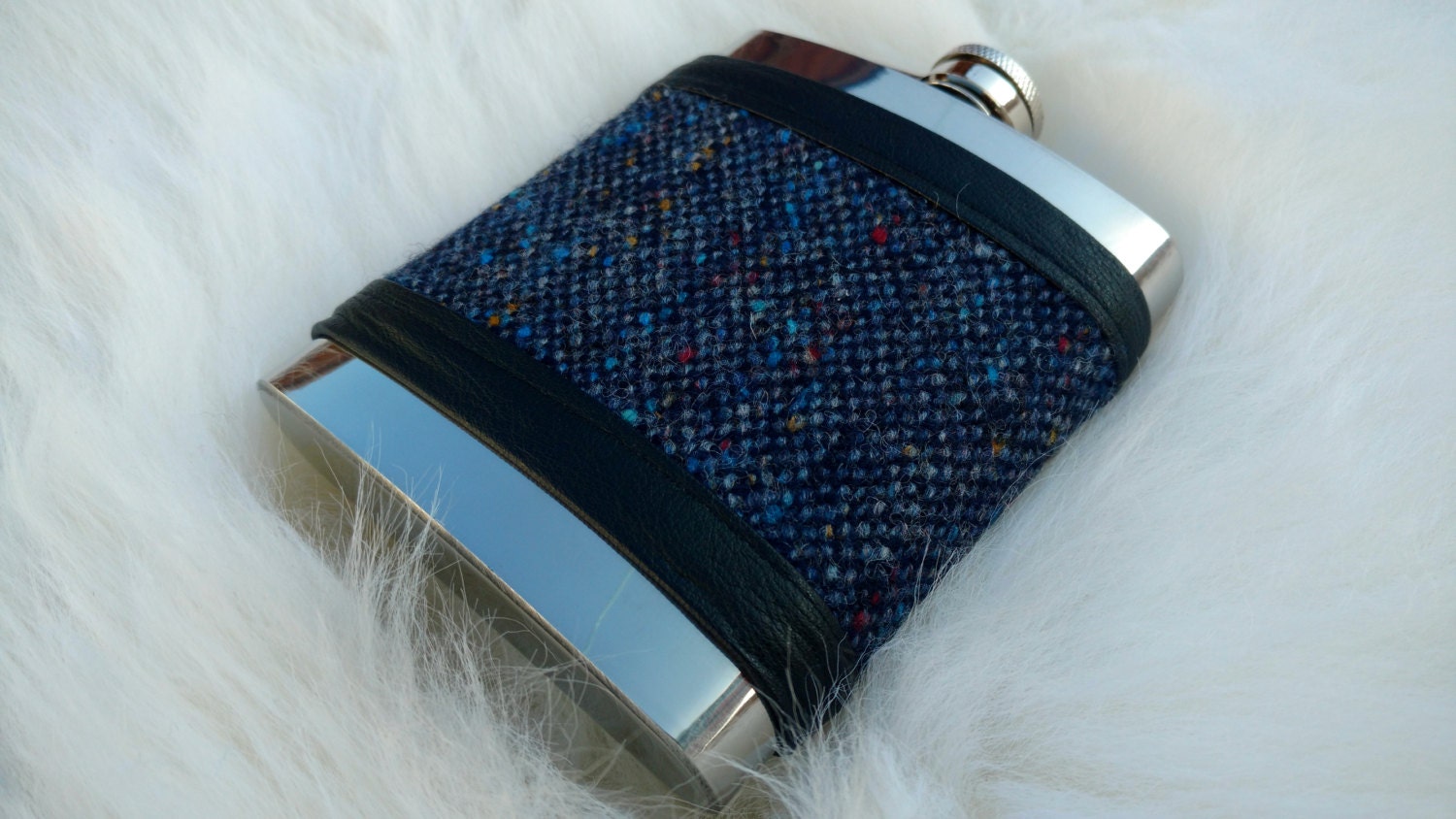 Irish tweed 7 oz hip flask cover-FREE WORLDWIDE SHIPPING- groom gift ...