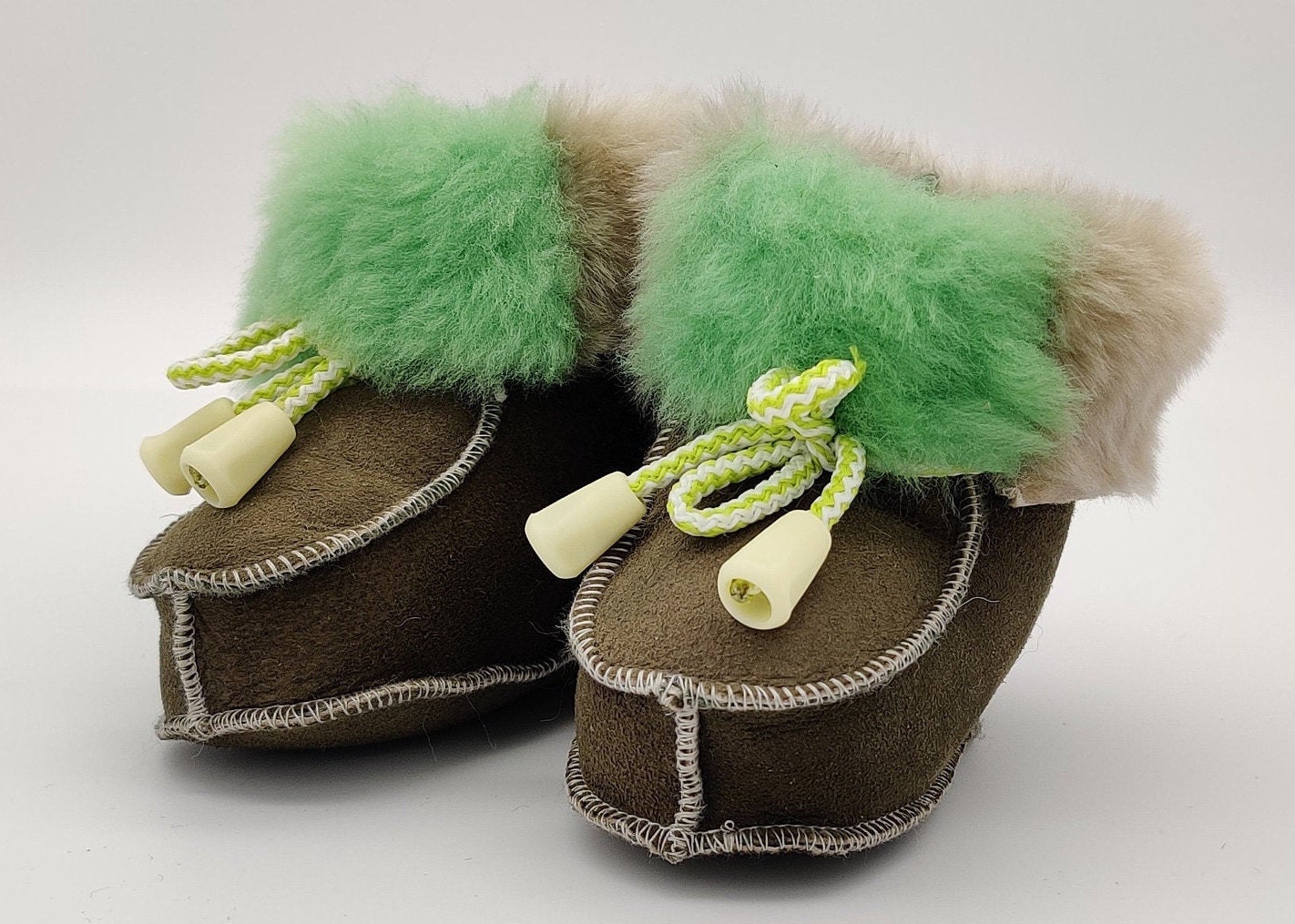 Baby booties - 100% sheepskin - super cute and adorable - HANDMADE IN ...