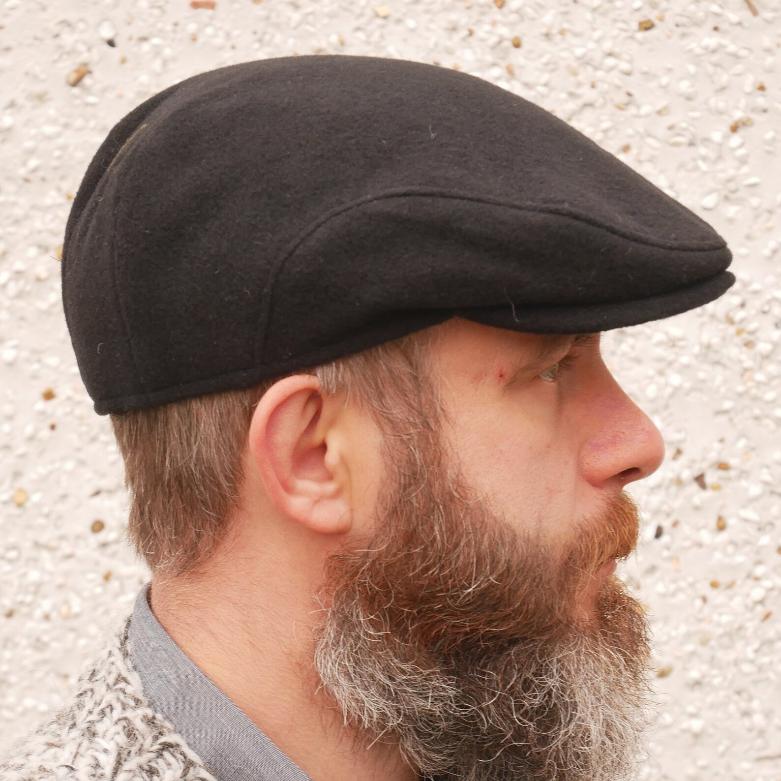 Traditional Irish Flat Cap - Paddy Cap - Black - 100% Pure New Wool ...