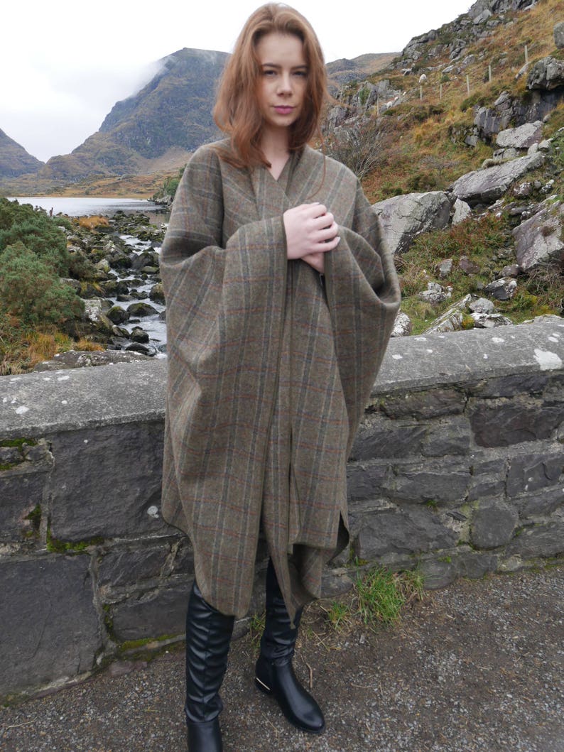 Irish Tweed Wool Cape Ruana Wrap Rectangle Cloak 100% Pure - Etsy
