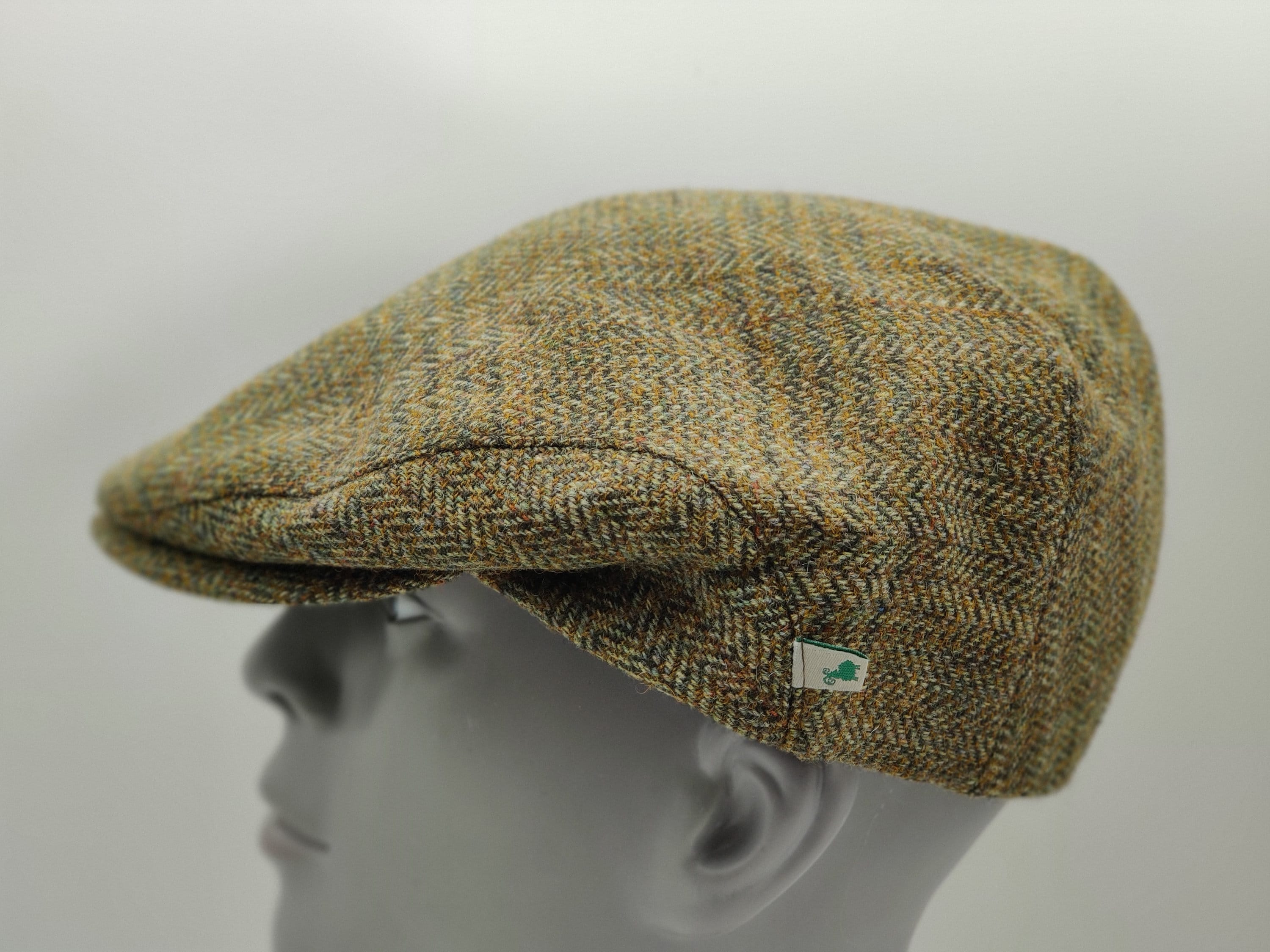 Traditional Irish tweed flat cap - green tartan - plaid - check - 100% ...