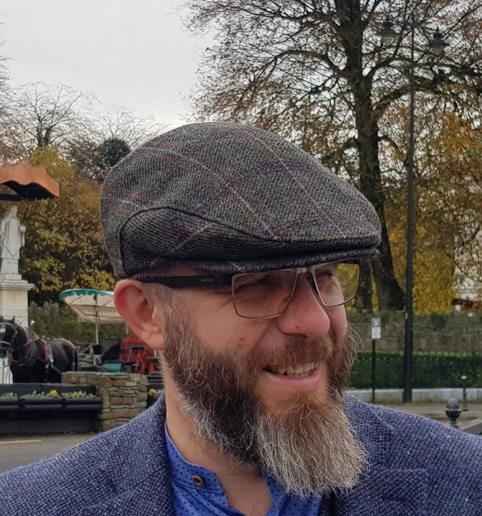 Traditional Irish Tweed Flat Cap Paddy Cap Green/red/blue | Etsy