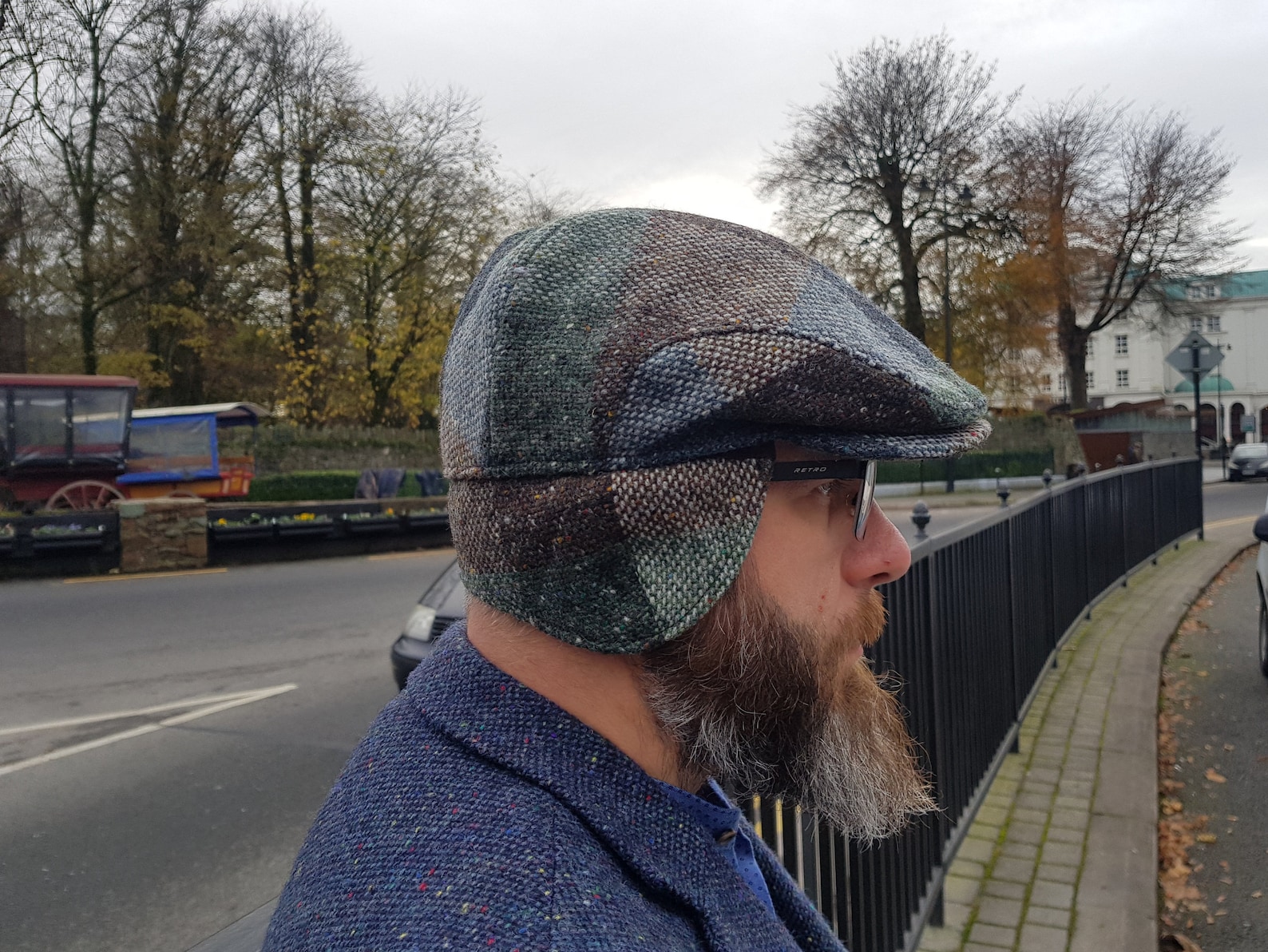 Traditional Irish Donegal Tweed Flat Cap Green Brown Block - Etsy