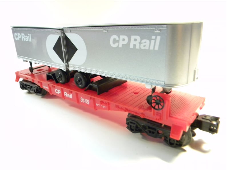 Lionel 9149 Canadian Pacific CP Rail Flat Car With Piggyback Vans O ...