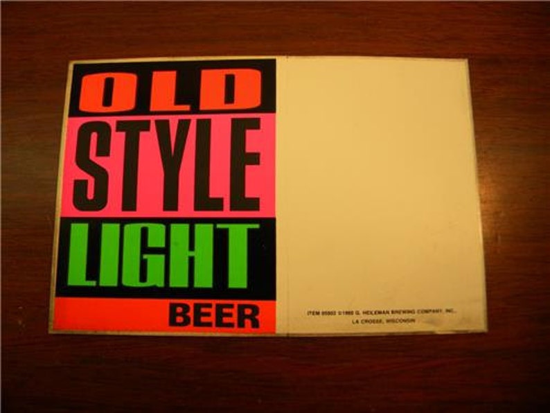Old Style Light Beer Promo Sticker 1990 Mint Original Old Style Promo ...