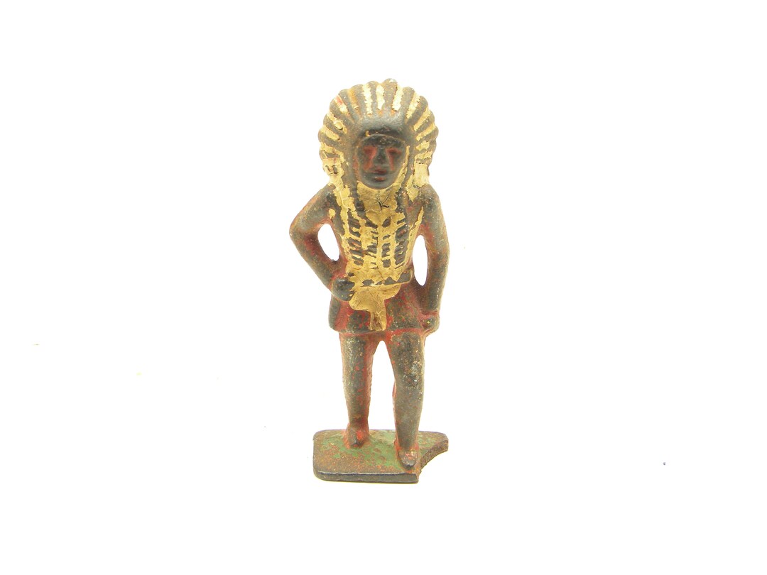 Vintage Grey Iron Indian Chief Die-cast Figure - Etsy