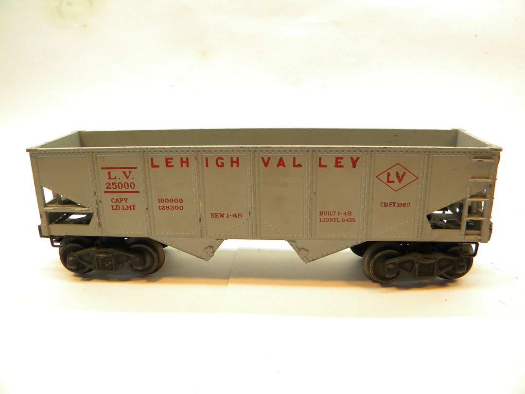 Lionel 6456 Lehigh Valley Hopper Car Scarce Painted Gray Version With ...