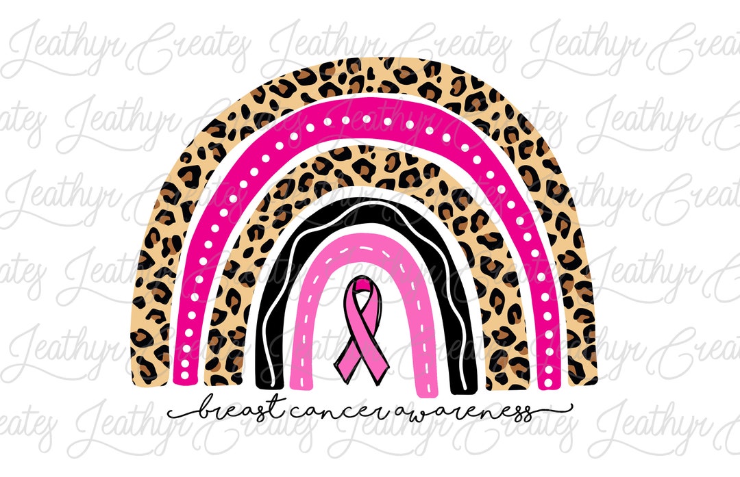 Breast Cancer Awareness Rainbow Ribbon (pink) - Sublimation, PNG, Clip ...