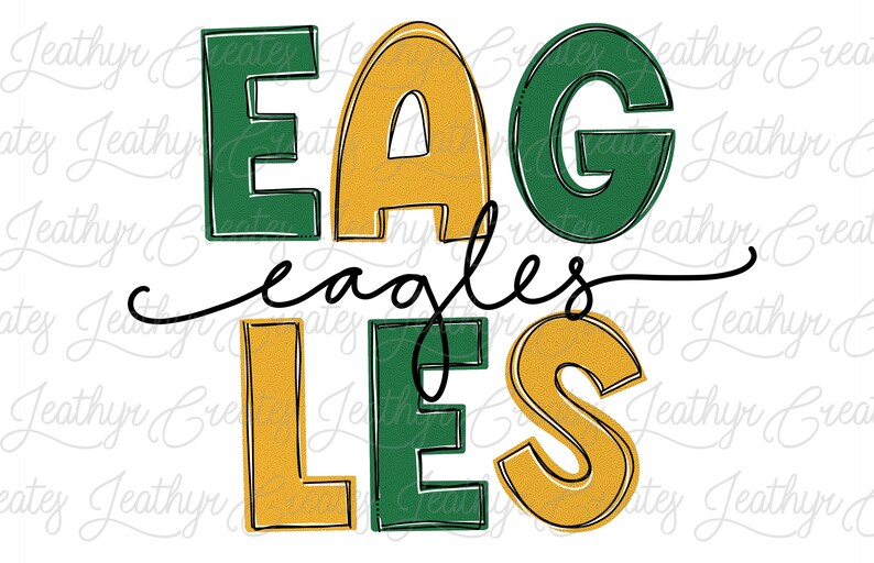 Eagles (green, Yellow) - Sublimation, PNG, Clip Art, Digital Download ...