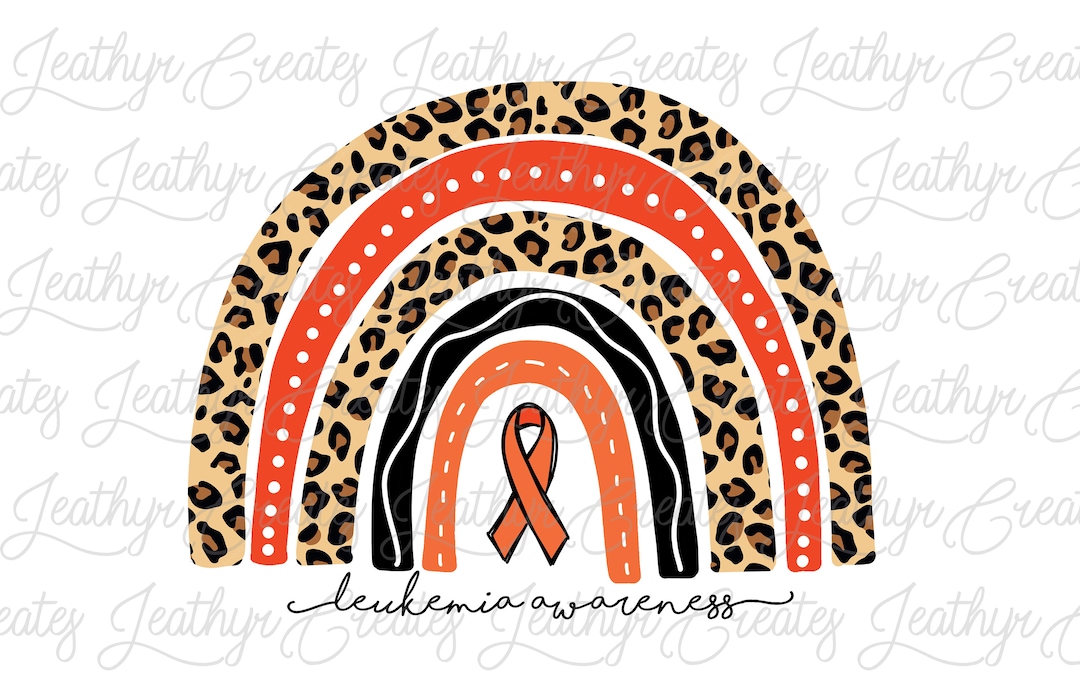 Leukemia Awareness Rainbow Ribbon (orange) - Sublimation, PNG, Clip Art ...