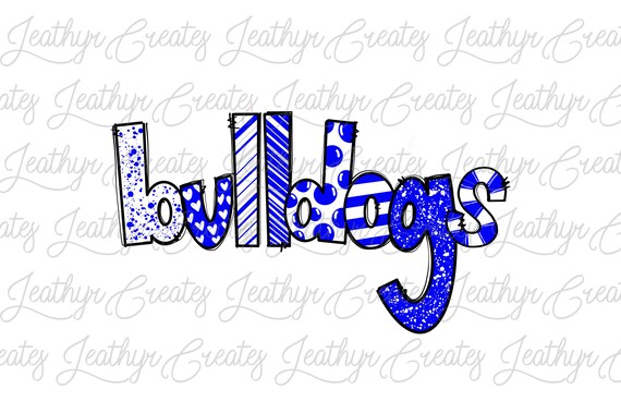 Bulldogs royal Blue Sublimation PNG Clip Art Digital | Etsy