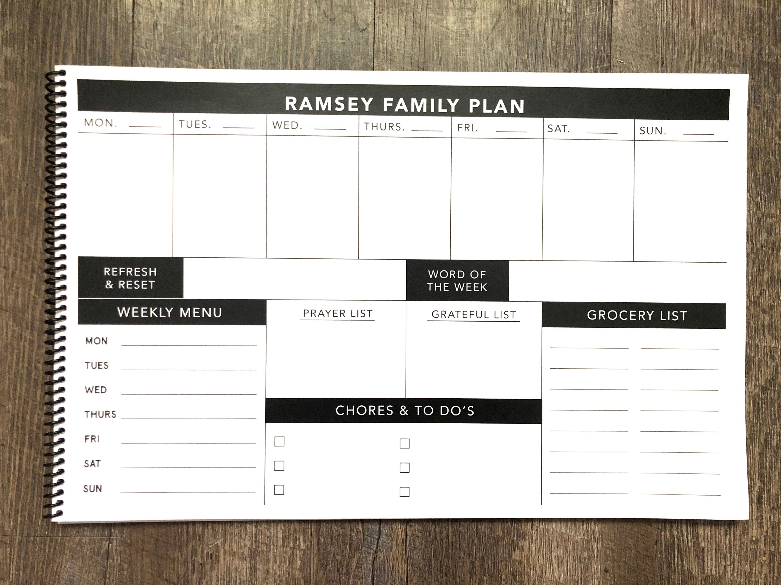 Weekly Family Planner | 11x17 Ledger | Instant Download | Digital ...