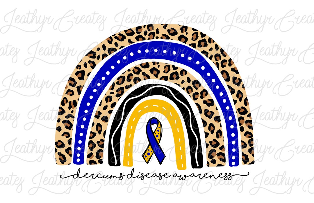 Dercum's Disease Awareness Rainbow Ribbon (blue, Yellow, Gold ...