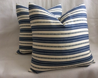 Blue Stripe Pillow | Etsy