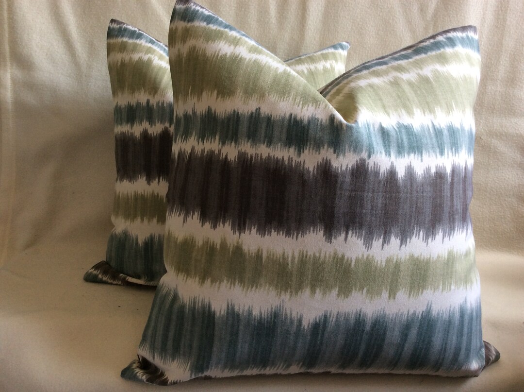 Juego de fundas de almohada de diseño con rayas Ikat - Tejido "Merson ...