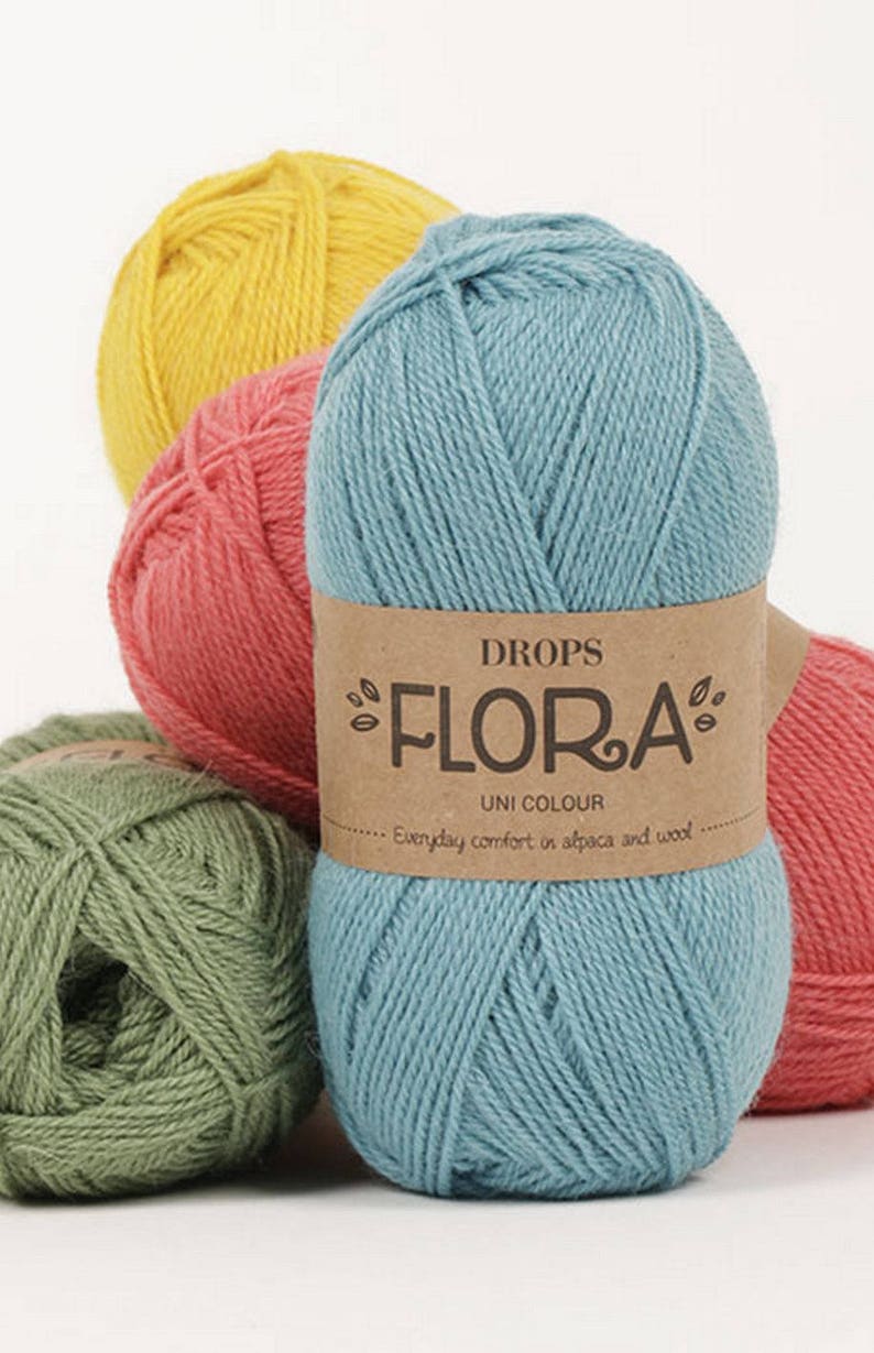 DROPS Flora 65% Wool 35 Alpaca YARNS DROPS Flora : 50 G - Etsy