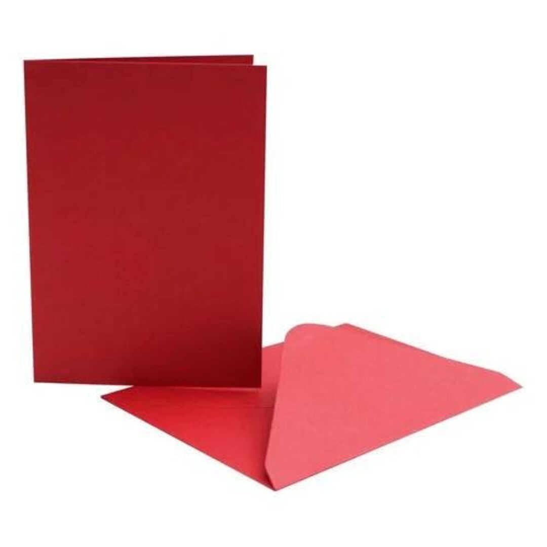 10 X Mini A7 Concertina Red Blank Single Fold - Card Blanks & Envelopes ...