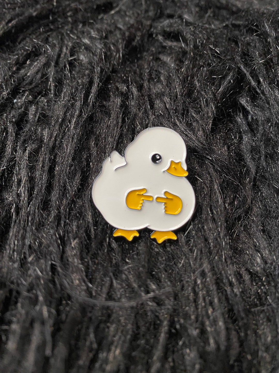 Shy Duck Enamel Pin, Cute Duck Meme Pin, Cult Classic Pin, Viral Pin ...