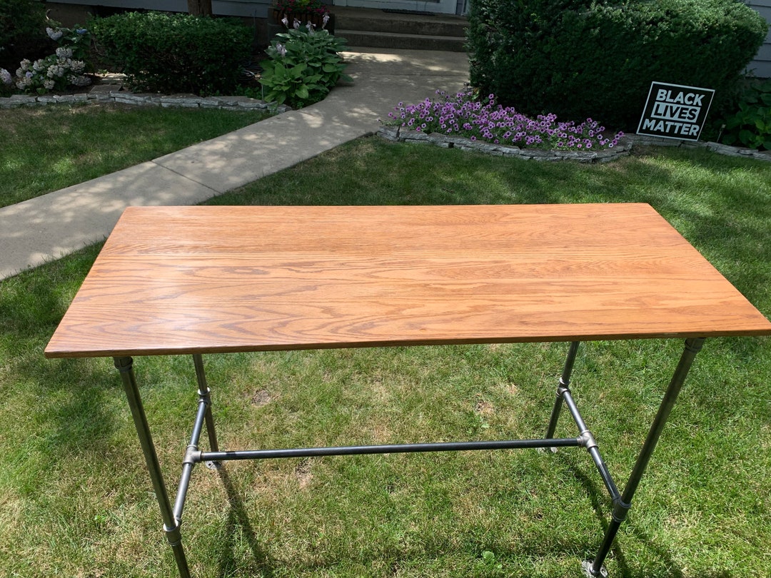 Industrial Solid Oak, Pipe Leg Coffee Table or Highboy Table - Etsy