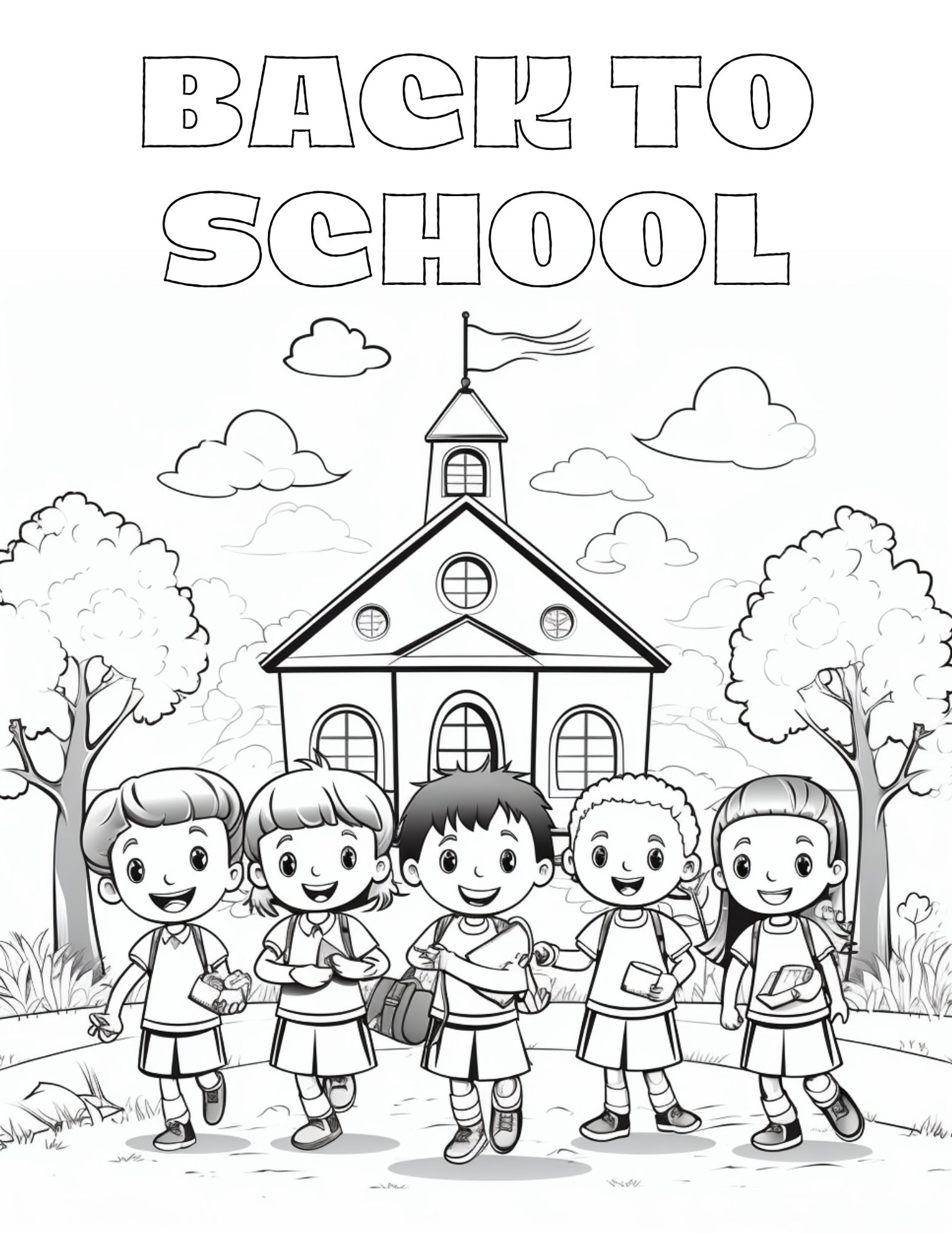 Back to School Coloring Page - Digital Download - Printable PDF - Fun ...
