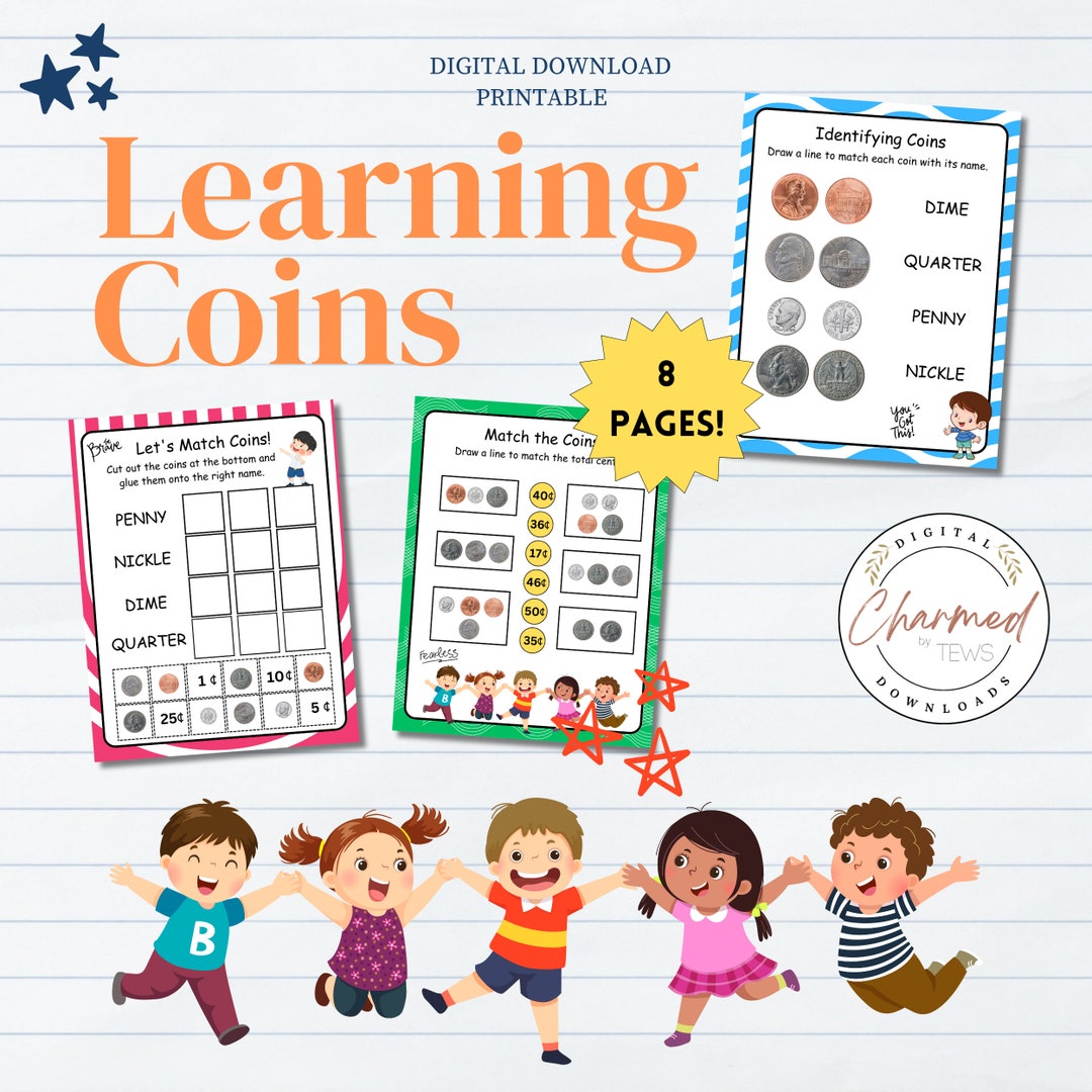 Coin Counting for Kids: Digital Workbook Ages 4-8 | Learn to Recognize ...