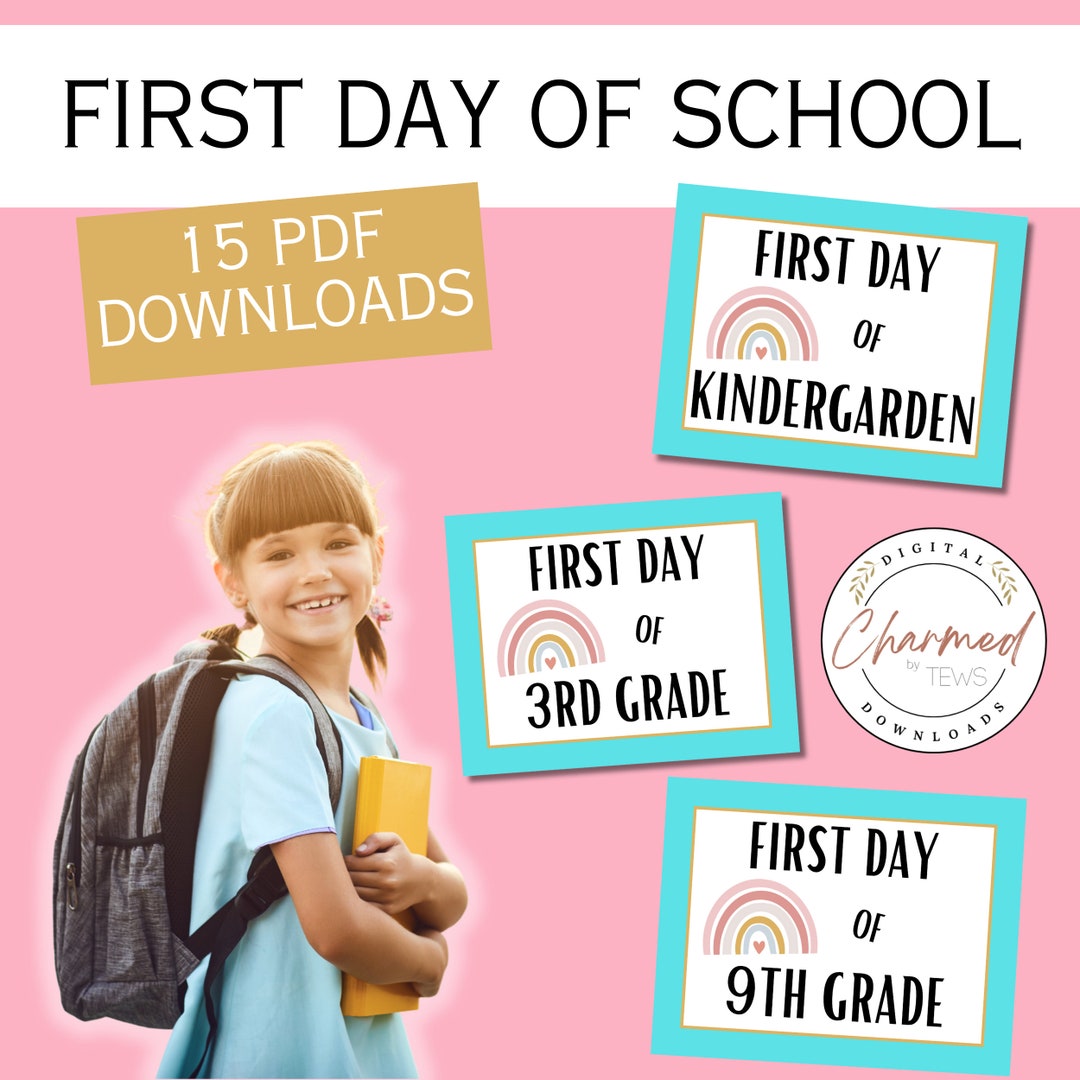 First Day of School Photo Props: Boho Rainbow (PDF Digital Download) - Etsy