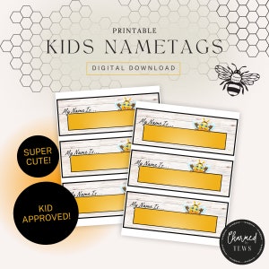 Cute Bee Printable Kids Desk Name Tags - Perfect for Teachers ...