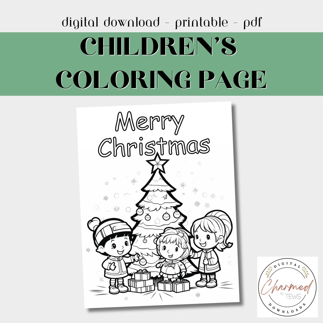 Merry Christmas Coloring Page Digital Download Printable PDF Fun ...
