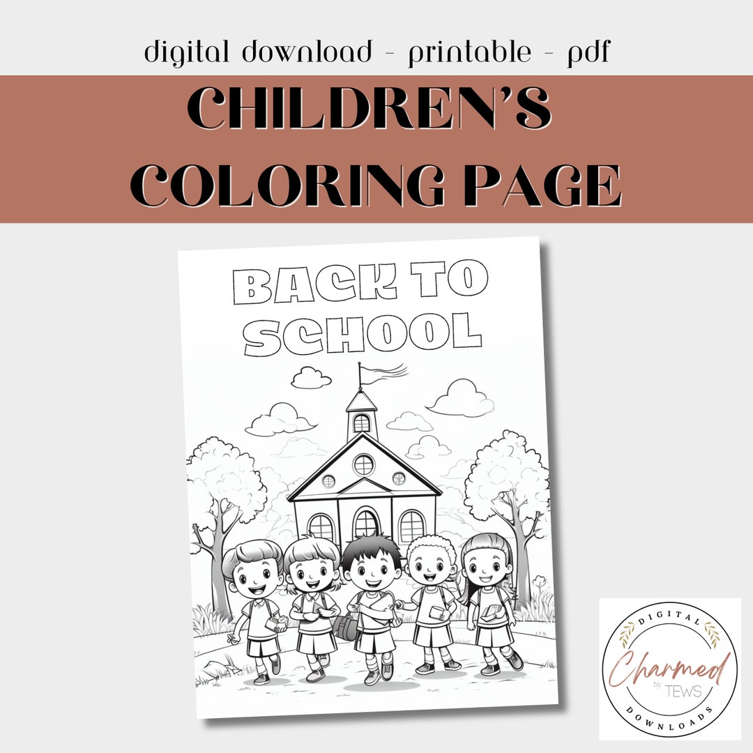 Back to School Coloring Page - Digital Download - Printable PDF - Fun ...
