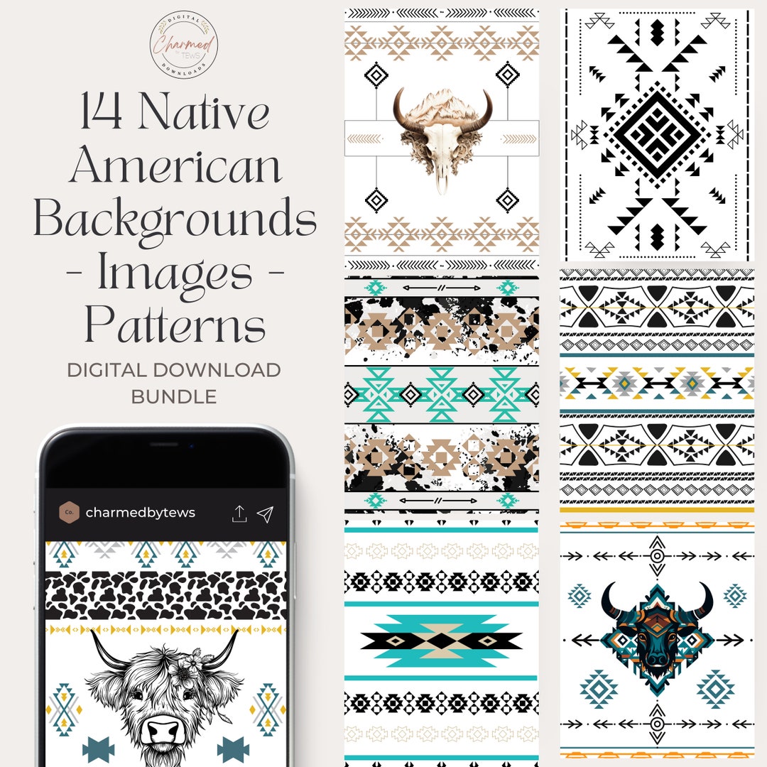 Native American Backgrounds: Print on Demand Patterns (digital Download ...