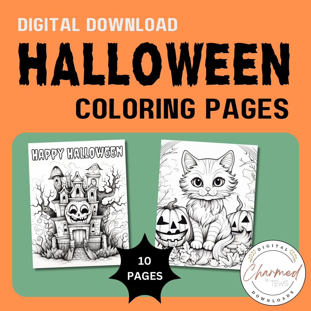 Halloween Coloring Pages - Classroom & Homeschool Fun! Digital Download ...