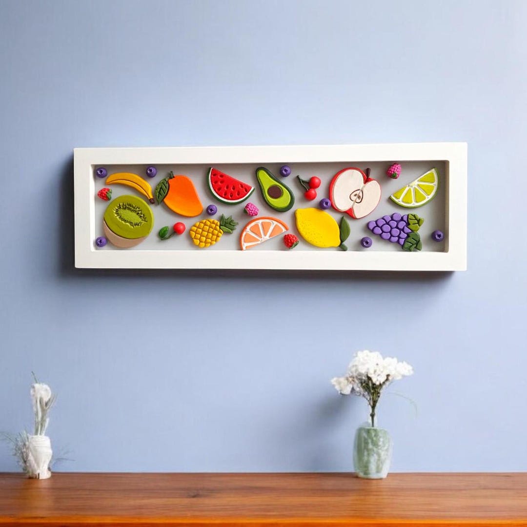 Colorful Fruits Long Narrow Wall Art, Horizontal Vertical Narrow ...