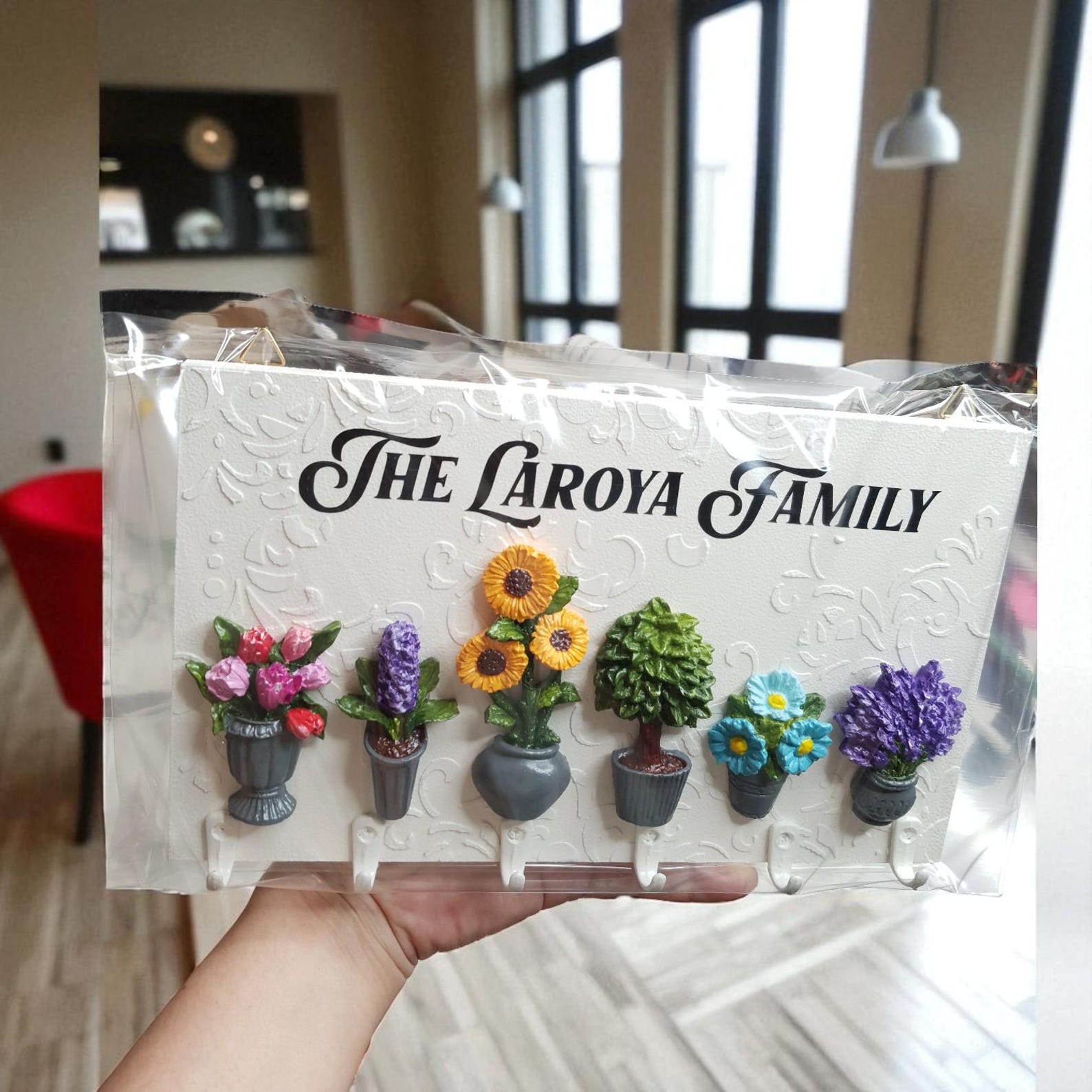 Floral Wall Key Holder: Handmade Decorative Entryway Organizer - Etsy