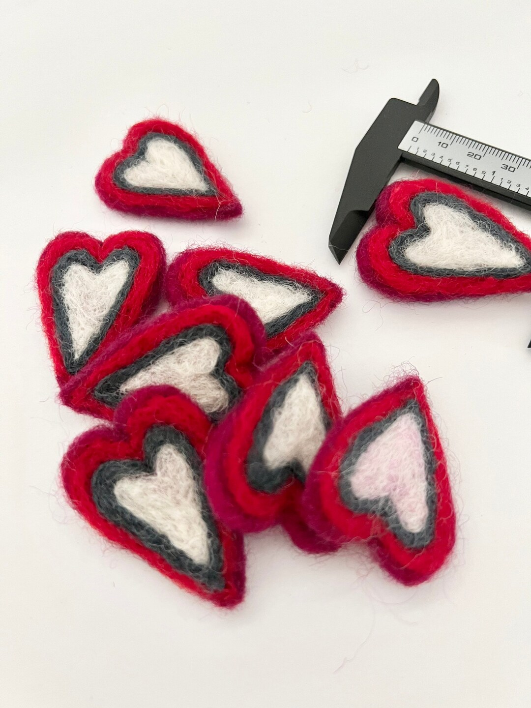 Needle Felted Heart: Handmade Felt Craft Supply (52mm) - Etsy