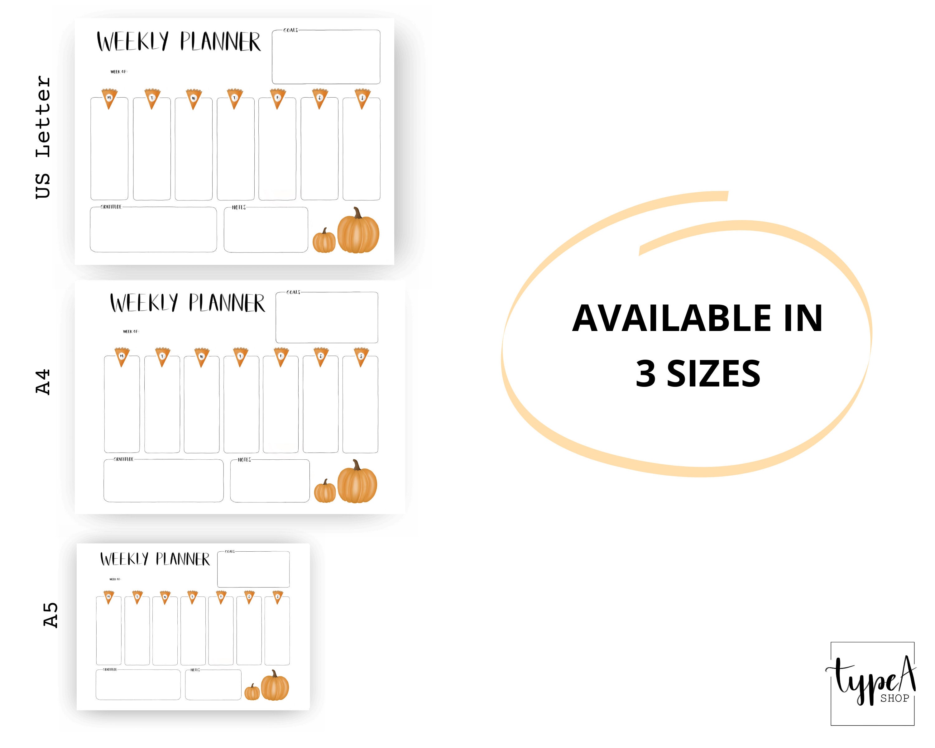 Pumpkin/fall Weekly Planner Printable / Bullet Journal Layout / PDF - Etsy